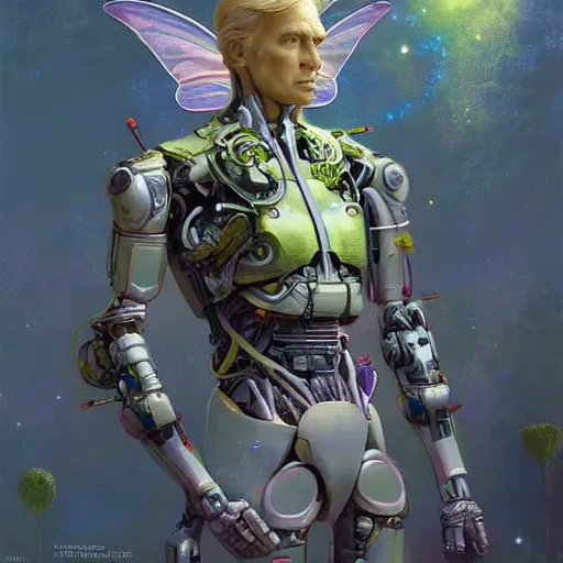 a full body portrait a beautiful cyborg fairy donal | Stable Diffusion