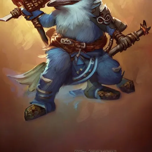 cute little anthropomorphic battle - ready blue jay, | Stable Diffusion