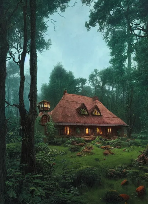 hyper realistic witch cottage rococo in the woods | Stable Diffusion ...