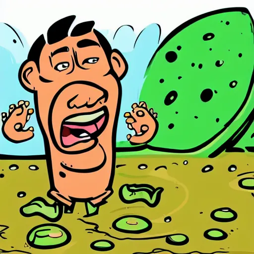 a cartoony dude throwing up a thick stream of vomit | Stable Diffusion ...