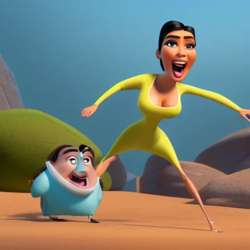 kim kardashian as seen in pixar animated movie 4k | Stable Diffusion