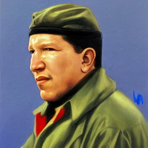 Painting of Hugo Chavez as Solid Snake. Art by william | Stable ...