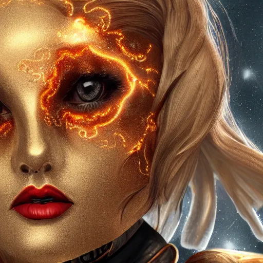 pretty blond steampunk seraphim surrounded by lava, | Stable Diffusion ...