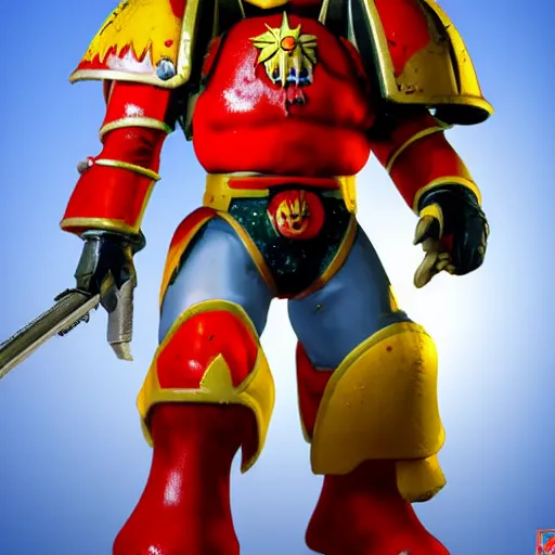 ronald mcdonald wearing warhammer space marine armor | Stable Diffusion