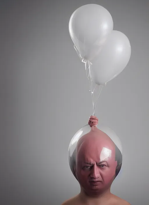 balloon face, face of an inflated man, overinflated, | Stable Diffusion