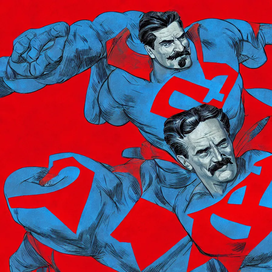 stalin as superman red son, socialist realism, soviet | Stable ...