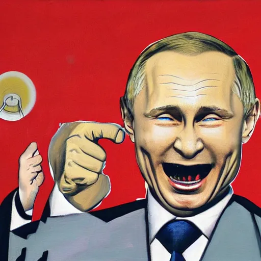 a beautiful complex painting of putin pushing a button | Stable ...