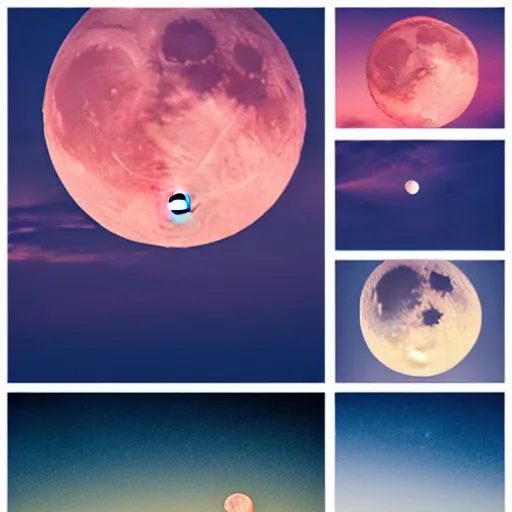 The fake moon waking up in multiple skies | Stable Diffusion | OpenArt