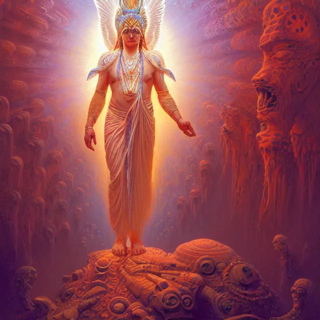 ethereal glowing white hindu angel dmt deity, tribal | Stable Diffusion ...