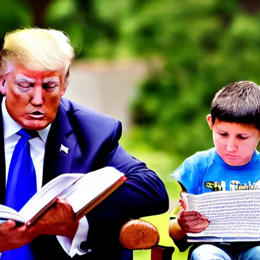 photography of donald trump reading the holy bibble | Stable Diffusion ...
