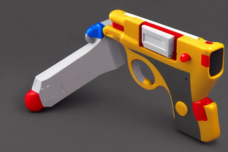 product photo of toy hand gun made by fisher price, | Stable Diffusion ...