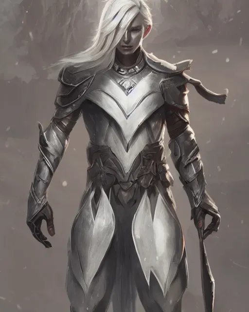 male drow, undercut loose white braid, beautiful super | Stable Diffusion