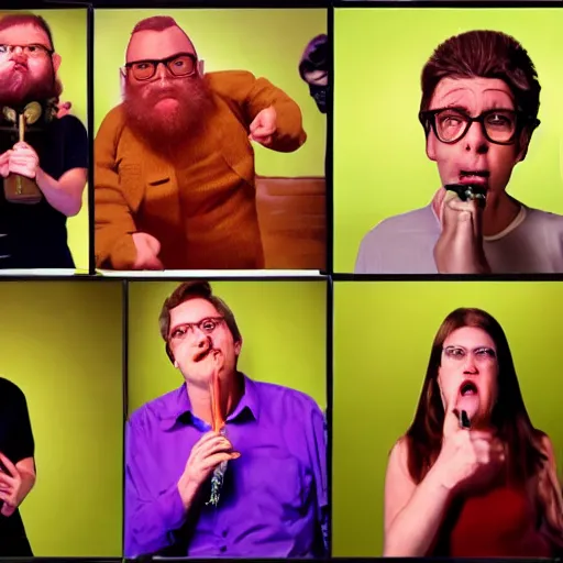 deep fried improv players, realistic, 4k, | Stable Diffusion