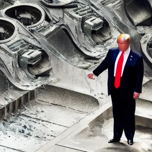 cinematic shot of donald trump wearing futuristic | Stable Diffusion ...