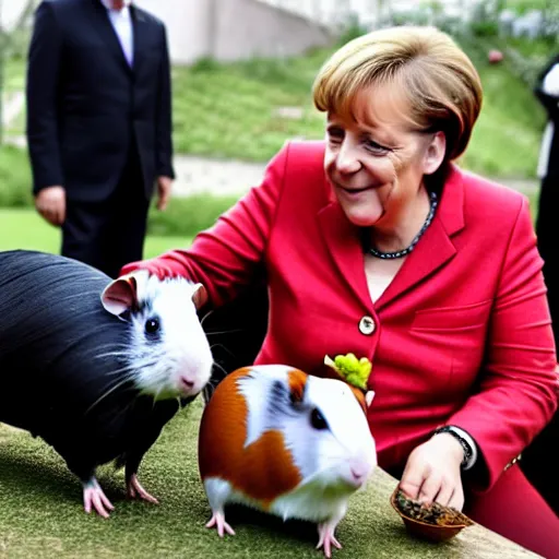 Angela merkel feeds her cute Guinea pigs 8k, HD | Stable Diffusion ...