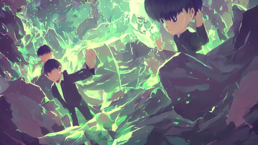 mob psycho wallpaper, by sylvain sarrailh, rossdraws, | Stable Diffusion