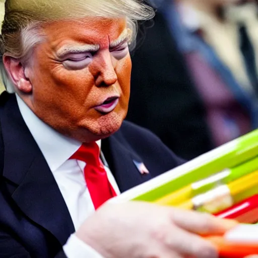 donald trump eating crayons, reuters news photo | Stable Diffusion ...