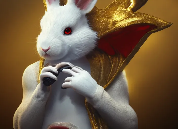 an anthropomorphic white rabbit with glowing eyes | Stable Diffusion ...
