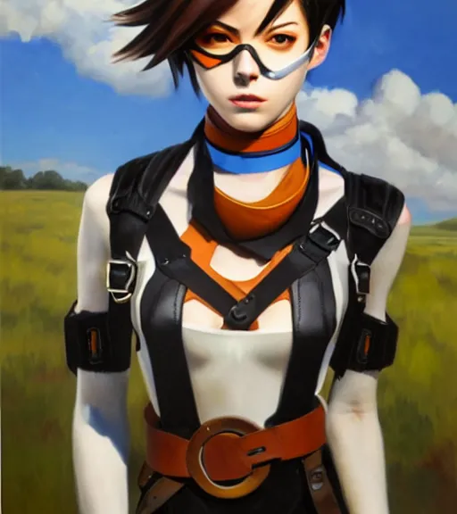 oil painting of tracer overwatch in a field wearing | Stable Diffusion ...