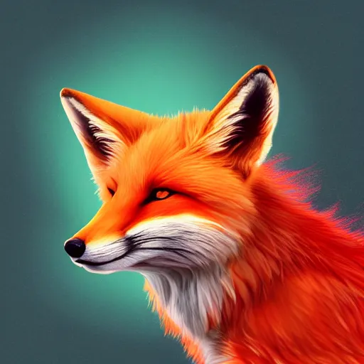 digital red fox, retrowave palette, digital world, | Stable Diffusion ...