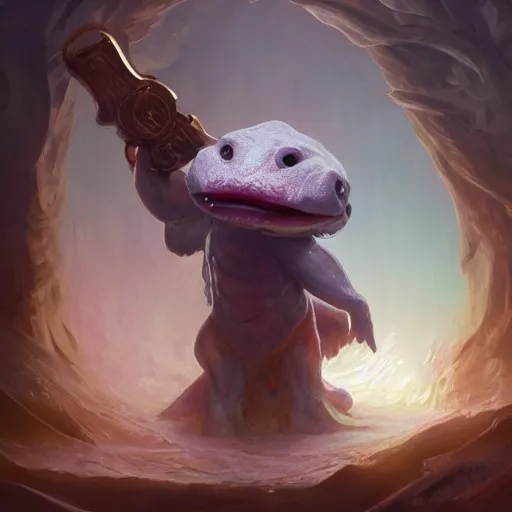 Anthropomorphized Axolotl casting epic spell, magic | Stable Diffusion ...