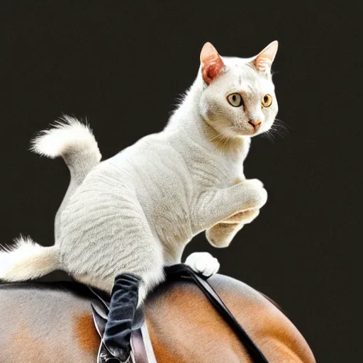 a cat riding on a horses back | Stable Diffusion | OpenArt