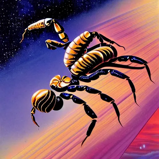 woman riding a scorpion in space, art by peter lloyd, | Stable Diffusion | OpenArt