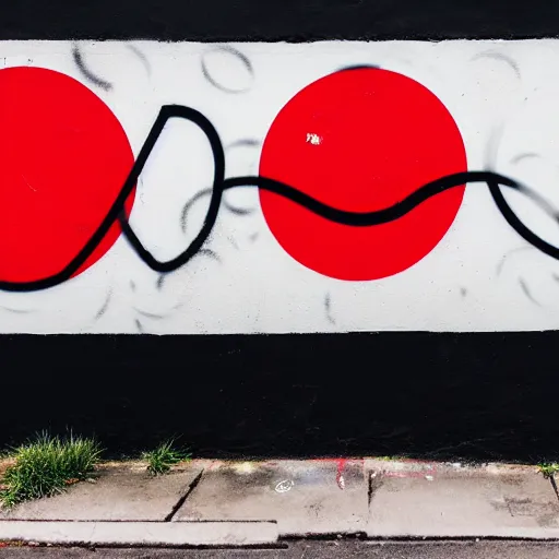 wall with graffiti, black circles and red lines | Stable Diffusion ...