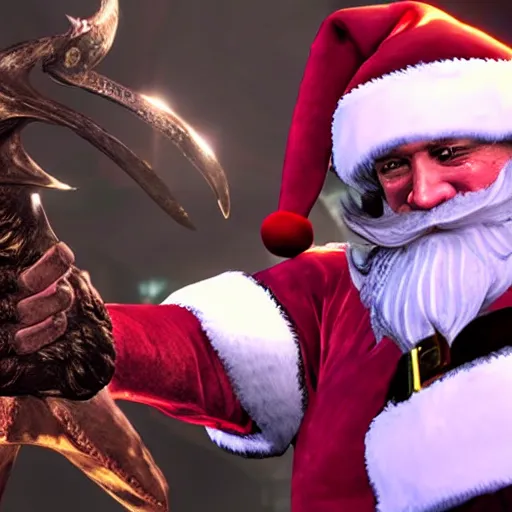 Santa Claus as a Skyrim character, wielding a bow, | Stable Diffusion ...