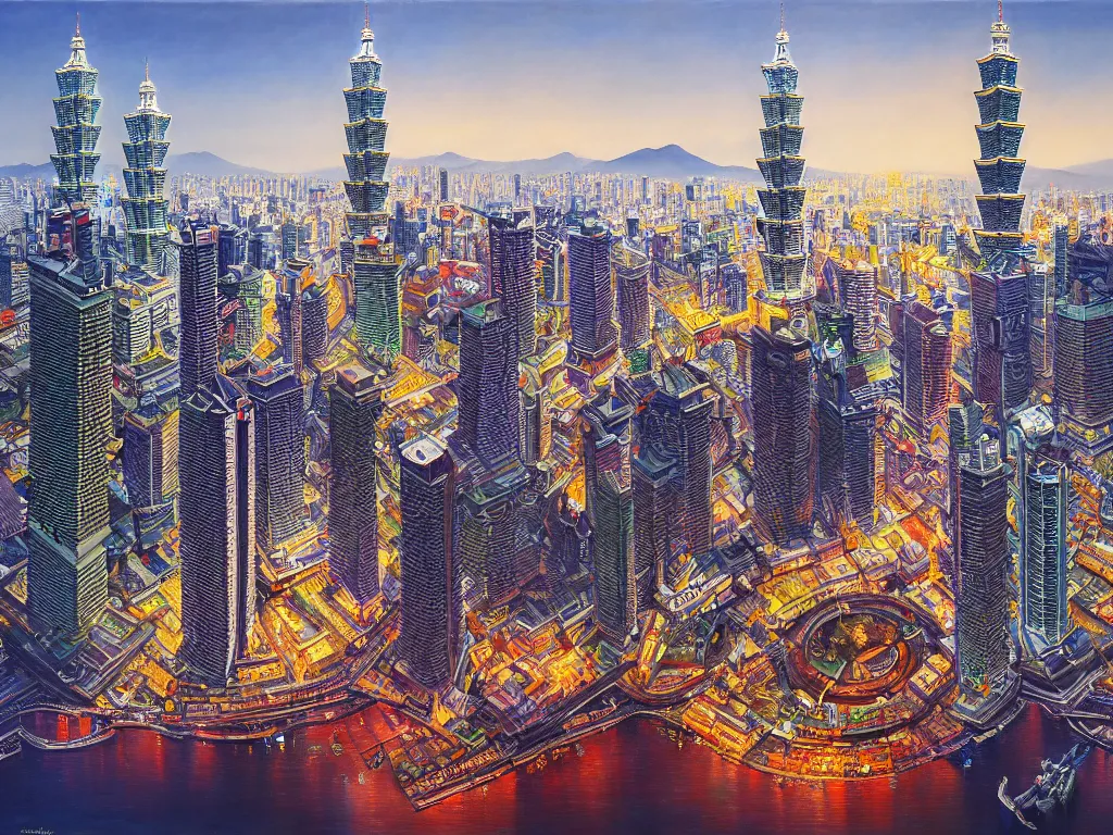 hyperrealistic painting of a slice of life from taipei | Stable ...
