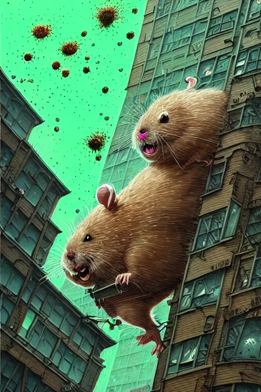 a detailed pen and ink illustration of a giant angry | Stable Diffusion