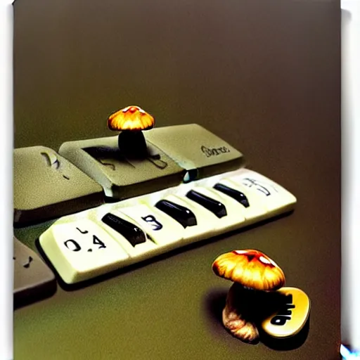 computer keyboard with mushrooms as keys, by jean - | Stable Diffusion | OpenArt