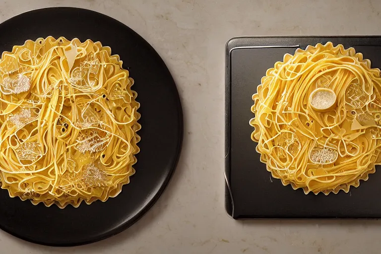 fractal pasta and cheese aspic, cookbook photo, in 1 9 | Stable ...