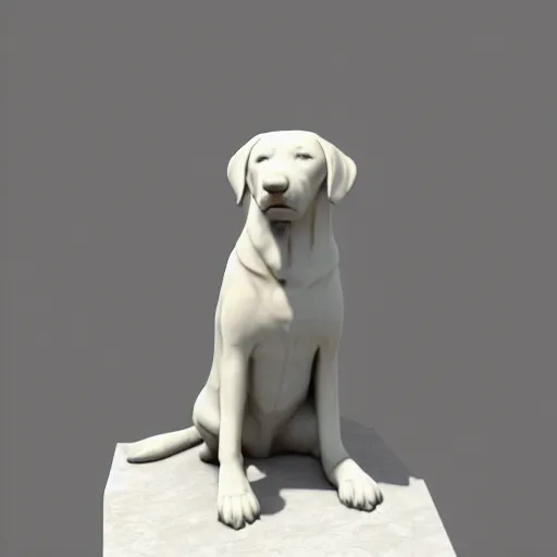 render of marble statue of thin labrador retriever, | Stable Diffusion ...
