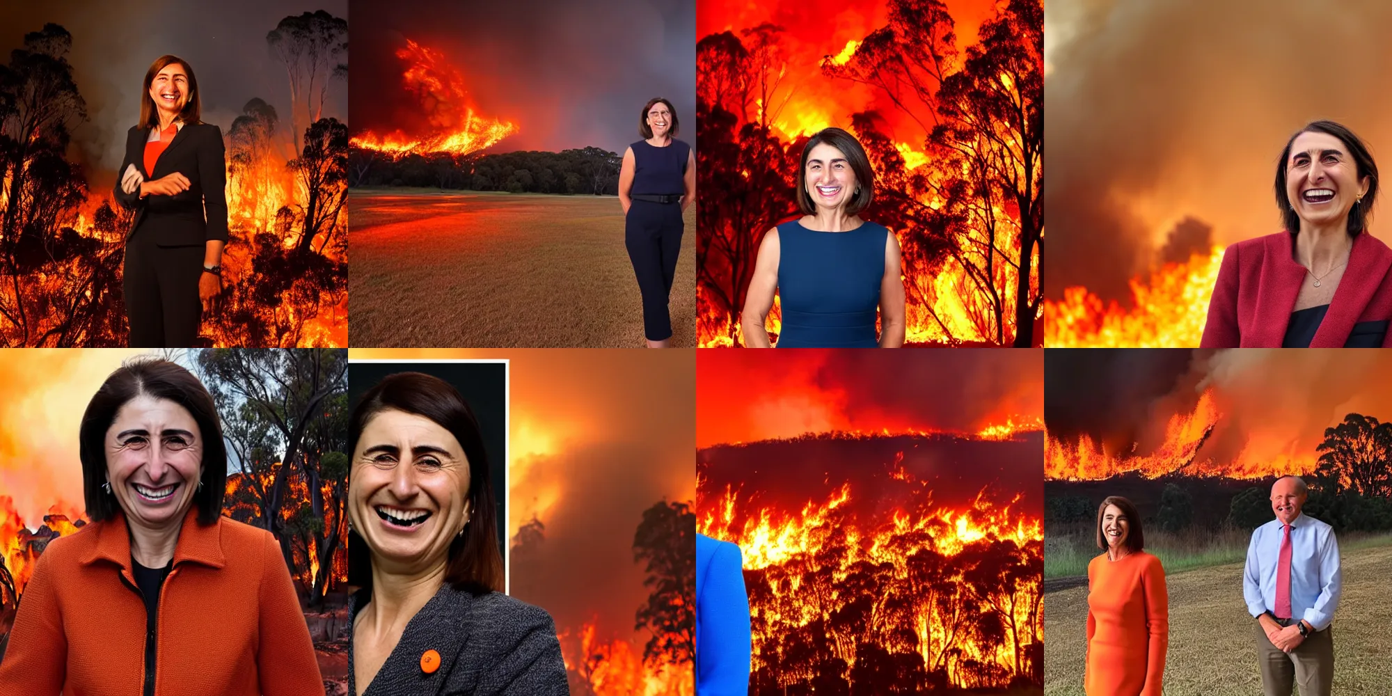 Gladys Berejiklian laughing, standing in front of a | Stable Diffusion ...
