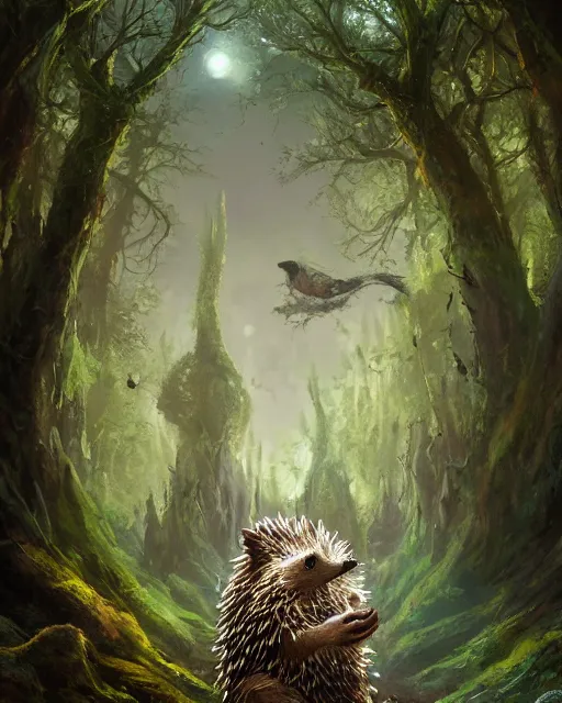 Hedgehog druid, portrait, gaia, nature, fairy, forest | Stable ...