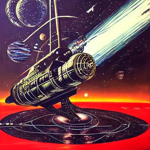 atompunk rocket ship sailing across the infinite | Stable Diffusion ...