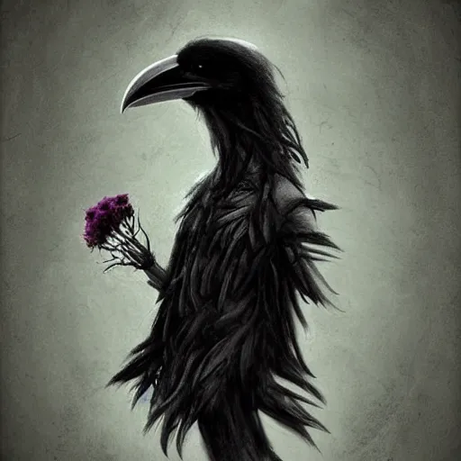surrealism grunge cartoon sketch of a human raven with | Stable Diffusion