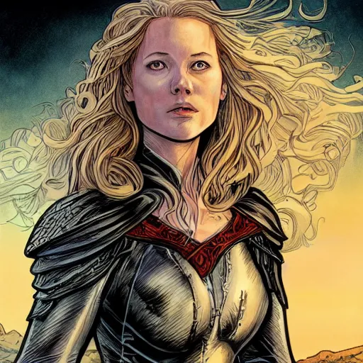 precisely drawn illustration of Eowyn blended with | Stable Diffusion ...