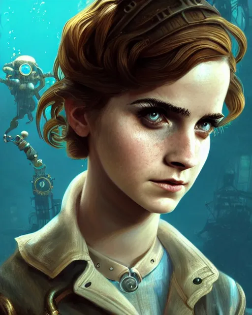 underwater bioshock steampunk biopunk portrait of emma | Stable ...