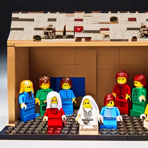 nativity Lego set, birth of Jesus Christ, manger, | Stable Diffusion
