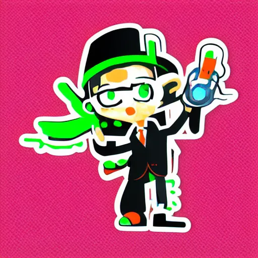 splatoon inkling in a suit, sticker, smooth, | Stable Diffusion | OpenArt