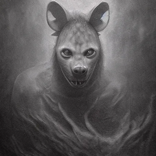 hyena demon in the louisiana swamp, beksinski style | Stable Diffusion ...
