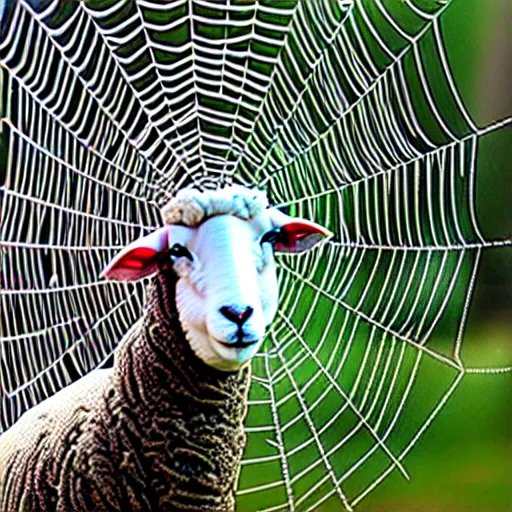 sheep shape morph spider web | Stable Diffusion