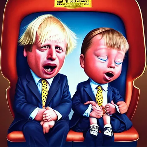 illustration of Boris Johnson and Nigel Farage as | Stable Diffusion ...