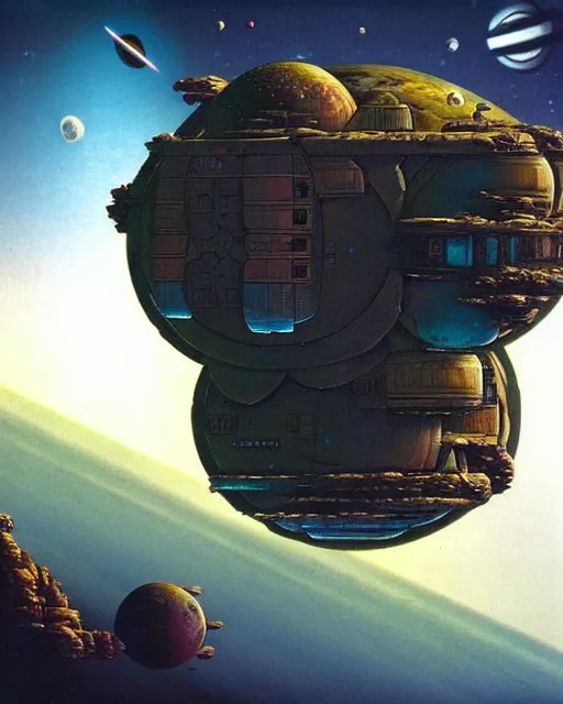 a castle in outer space floating next to a destroyed | Stable Diffusion ...