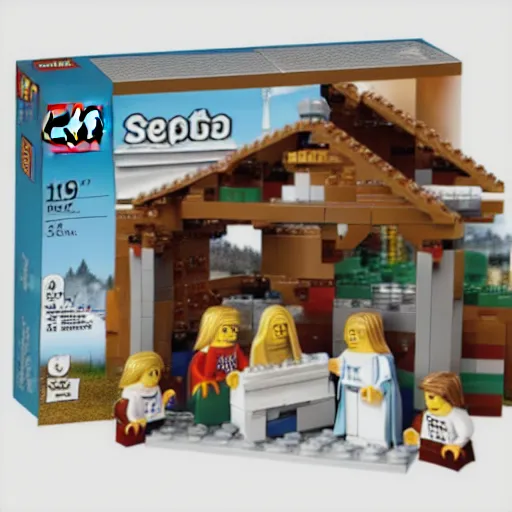 nativity Lego set, birth of Jesus Christ, manger, | Stable Diffusion