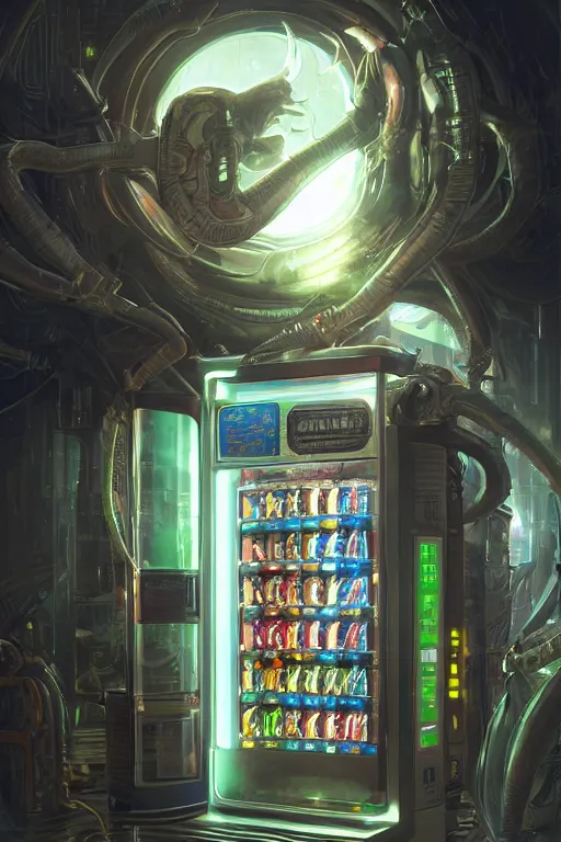 alien tech vending machine with magic potions inside, | Stable ...