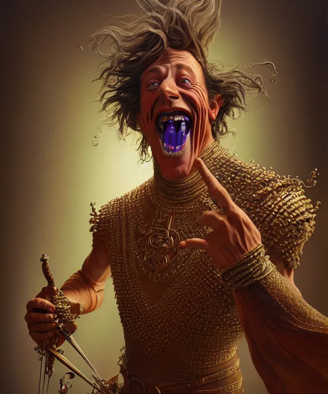 hyperrealistic mixed media painting of a laughing male | Stable ...