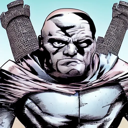 supervillian with a head that is castle battlements | Stable Diffusion ...